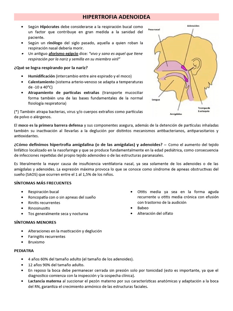 Hipertrofia Adenoidea - Saos | PDF | Apnea del sueño | Ronquidos