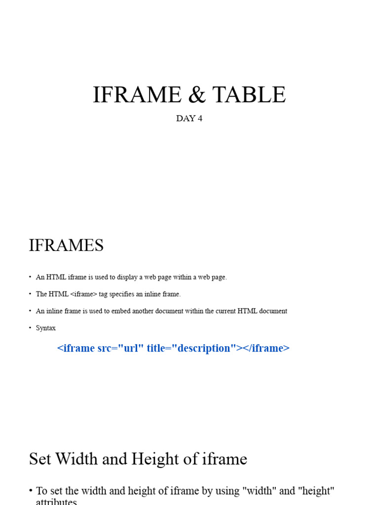 Iframe Images Table | PDF | Html Element | Html