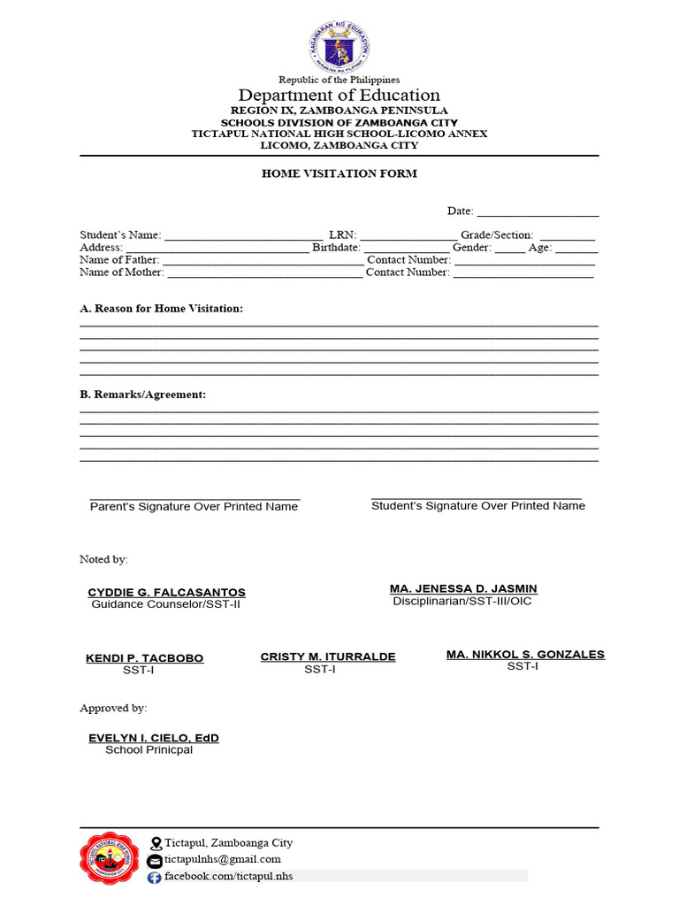 Home Visit Form | PDF