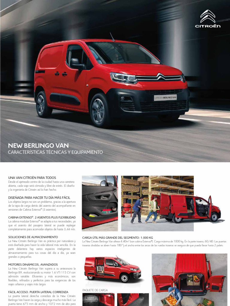 Ficha Citroen Berlingo-Van | PDF | Vehículos con tracción delantera | Vehículos de lujo