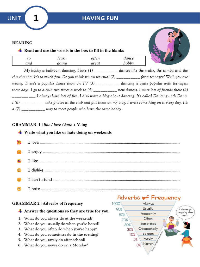 Unit 1 - Reading 2, Grammar & Writing | PDF | Linguistics