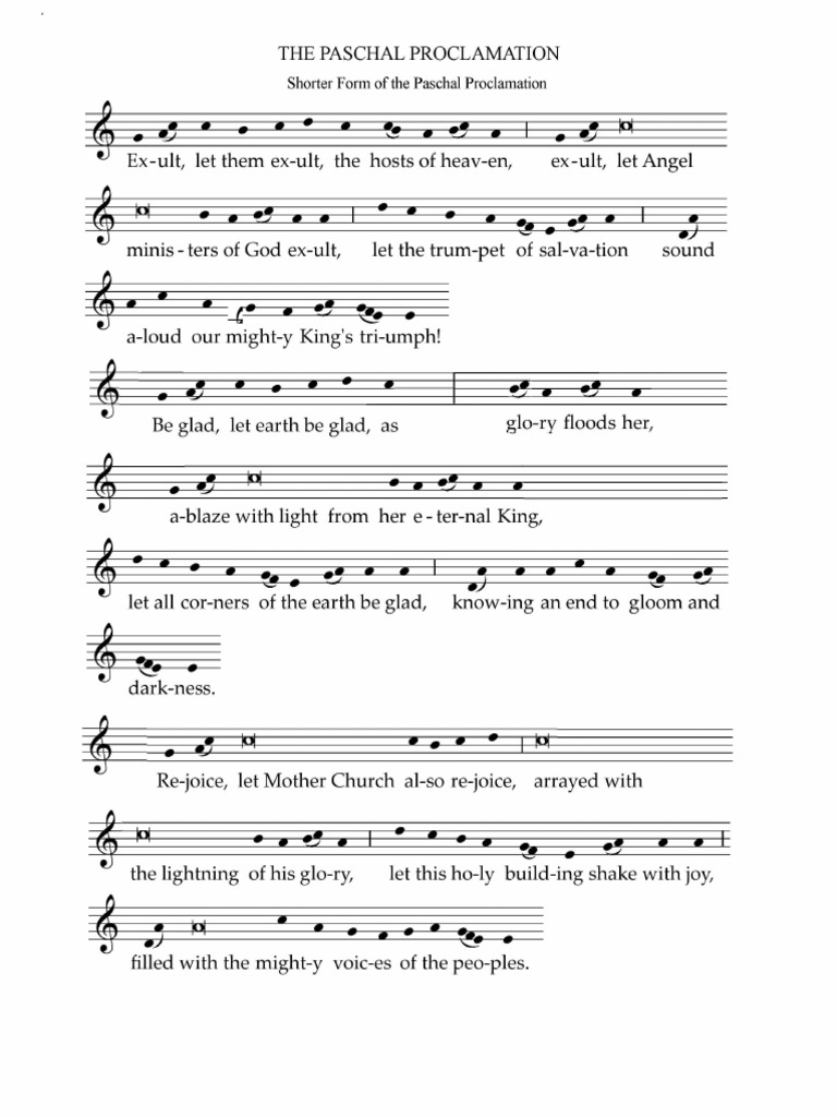 Exsultet - Short Form - Paschal Proclamation in English | PDF
