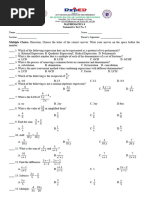 Grade 8 Math Final Exam Paper | PDF | Fraction (Mathematics) | Arithmetic