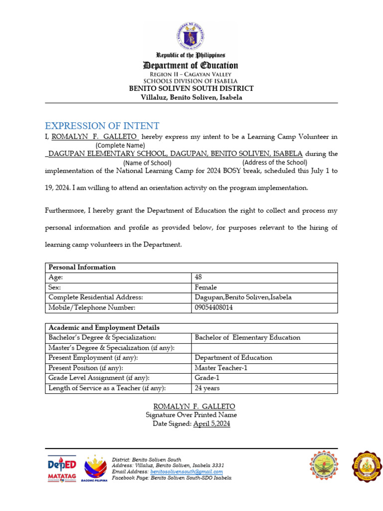 Letter of Intent NLC | PDF