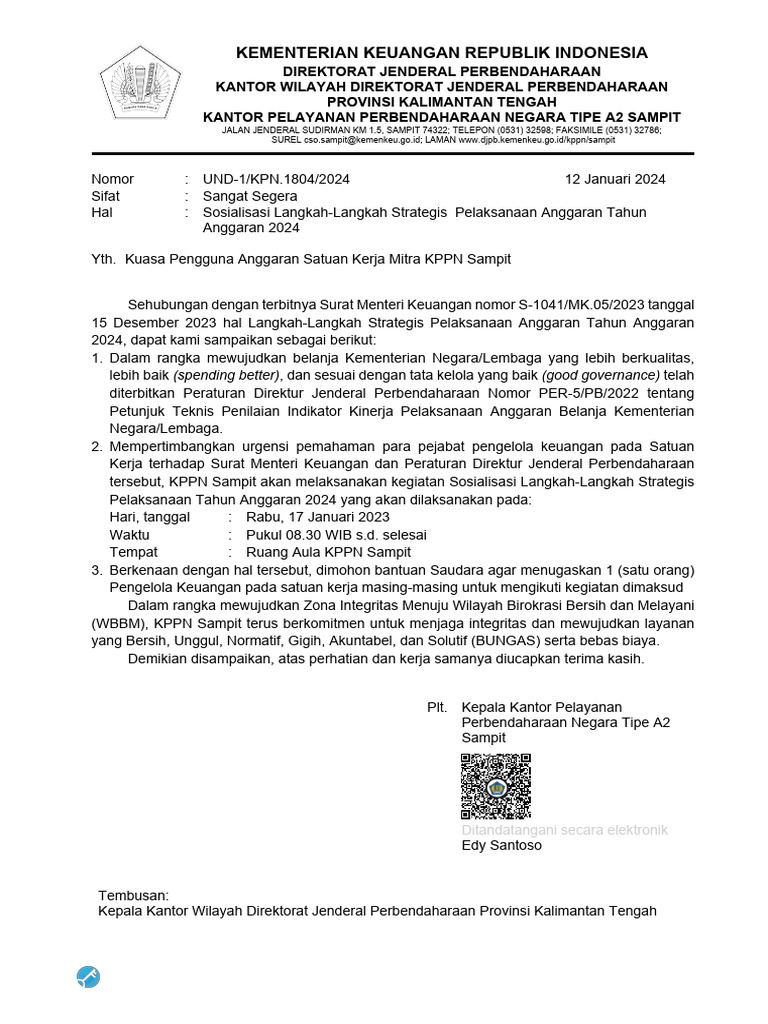 Sosialisasi Langkah-Langkah Strategis Pelaksanaan Anggaran Tahun ...