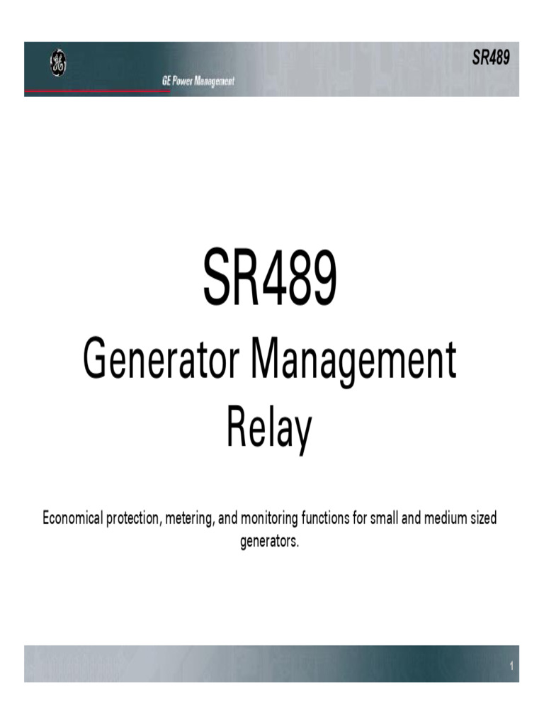 Multilin SR489 | PDF | Relay | Electric Generator