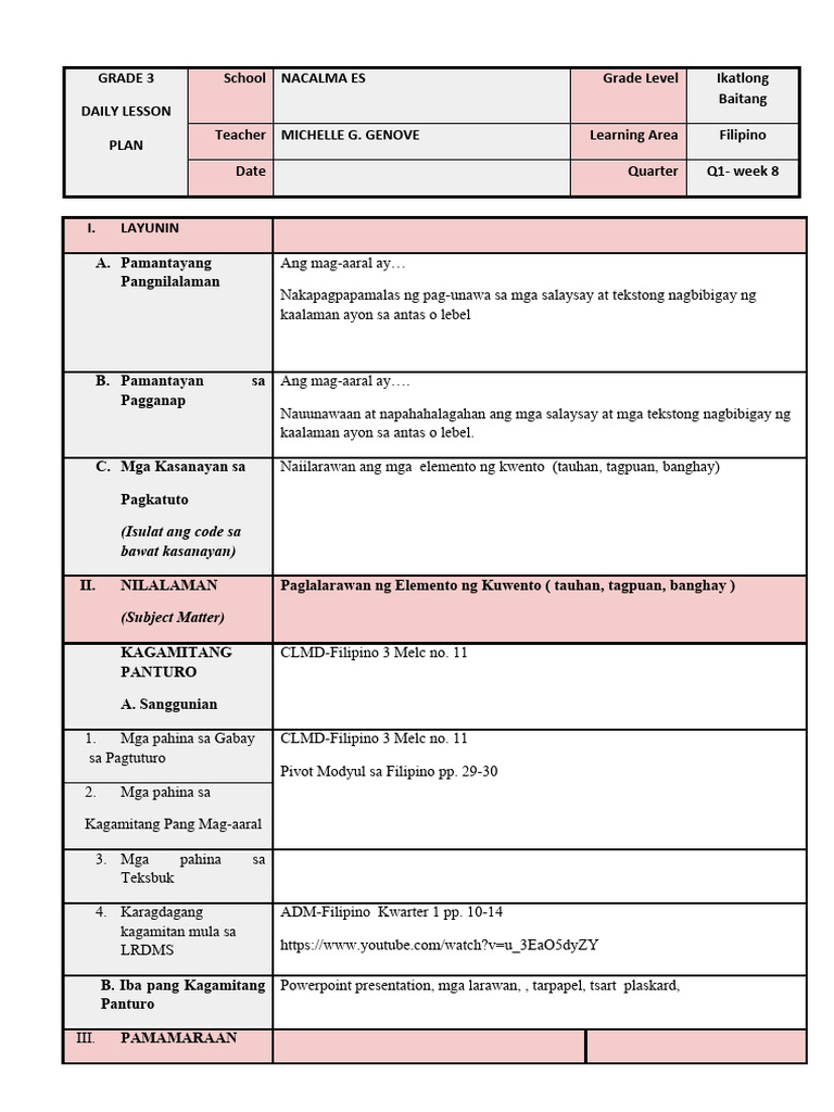 Cot Filipino 3 Q1 W8 | PDF