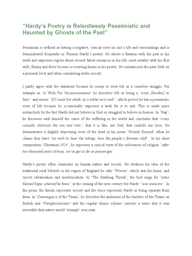 Hardy | PDF | Thomas Hardy | Pessimism