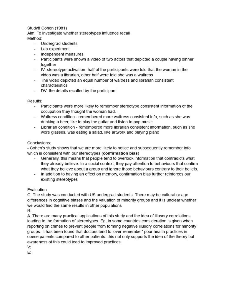 Study outline: Cohen et al | PDF