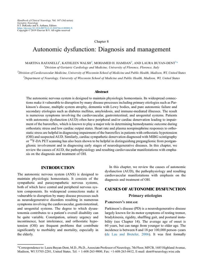 Autonomic Dysfunction Diagnosis and Management | Download Free PDF ...
