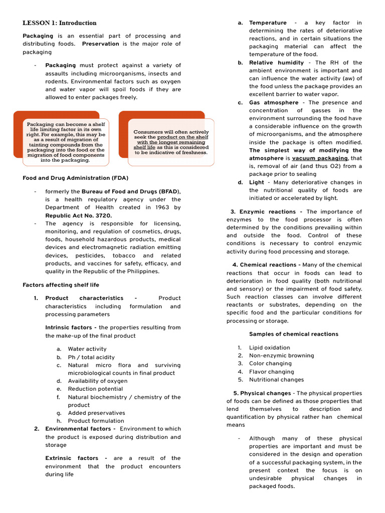 Food Processing and Labelling Reviewer | PDF | Paperboard | Packaging ...