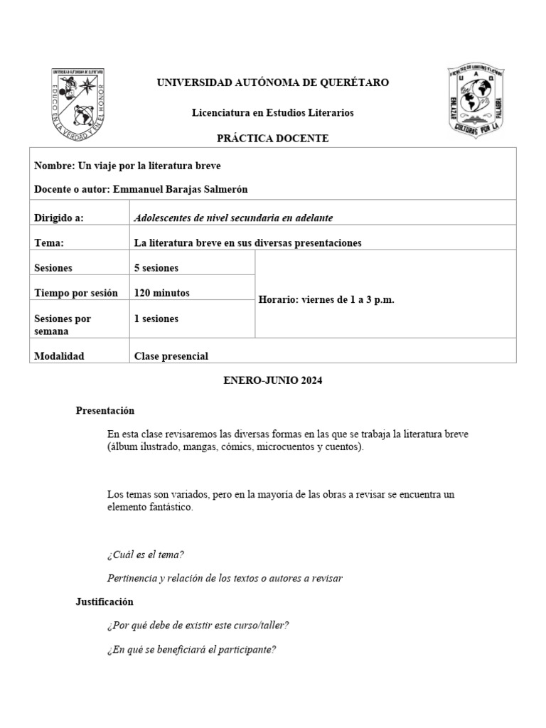 Formato Para Programa | PDF