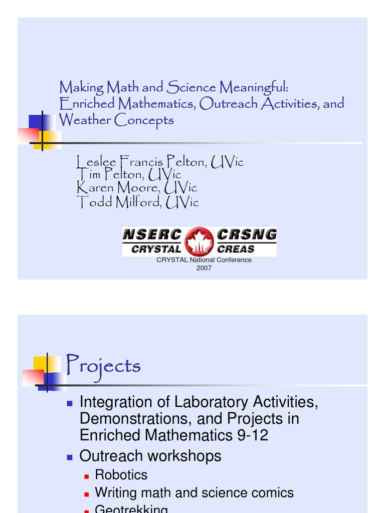 Promoting Scientific and Mathematical Literacy through Enriched ...