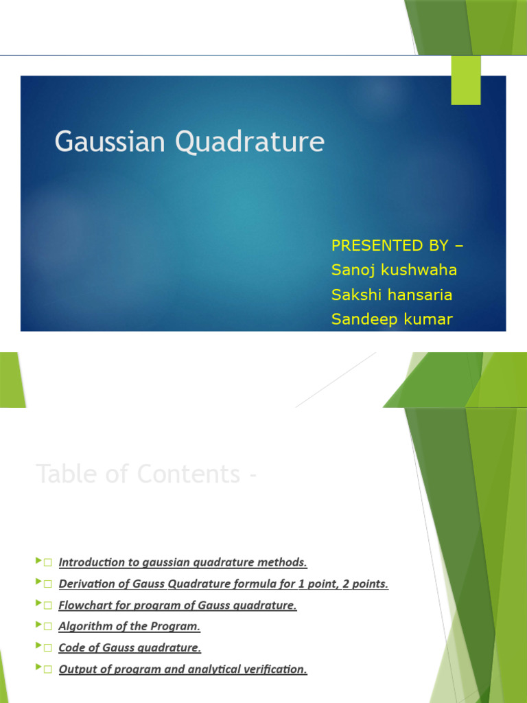 Gaussian Quadrature Methods Overview | PDF | Applied Mathematics ...
