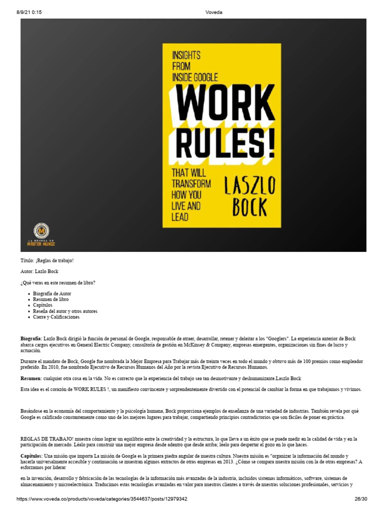 Work Rules! Insights From Inside Google That Will Transform How You ...