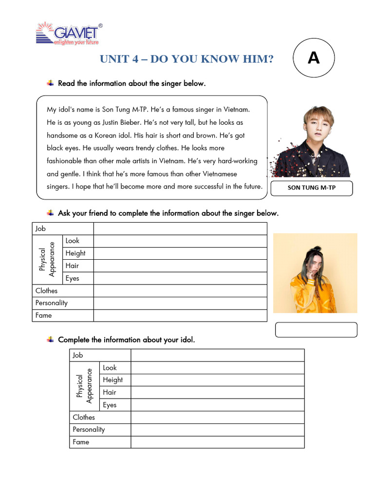U4 Write About Your Favourite Idol | PDF
