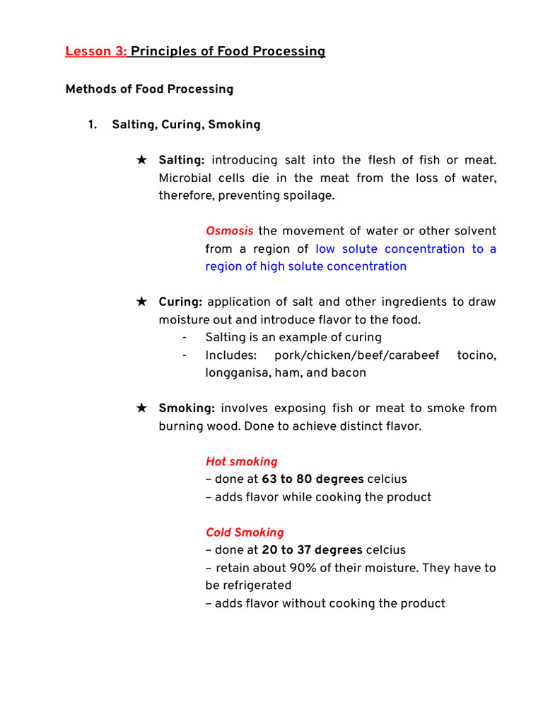 Leson 3 - Principles of Food Processing | PDF | Fermentation | Fruit ...