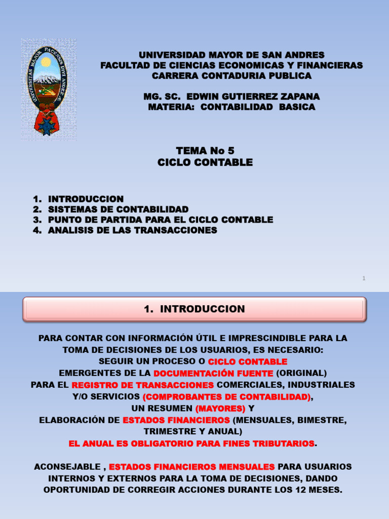 Tema 5 Ciclo Contable | PDF | Contabilidad | Estado financiero