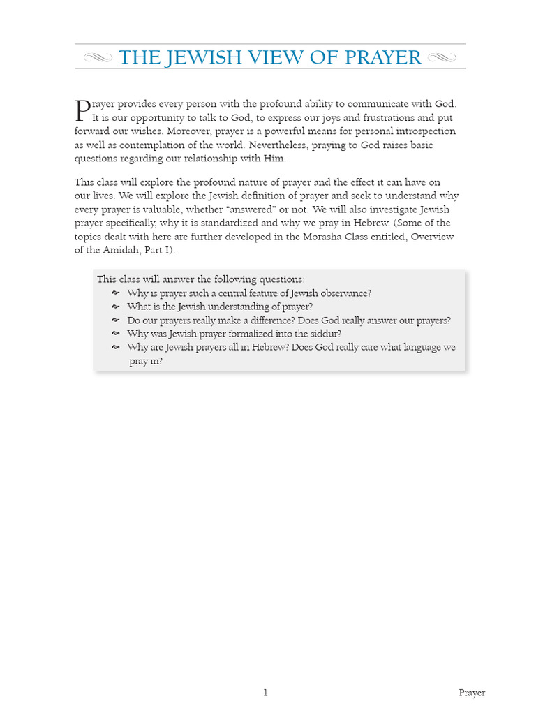 PRAYER | PDF | Jewish Prayer | Prayer