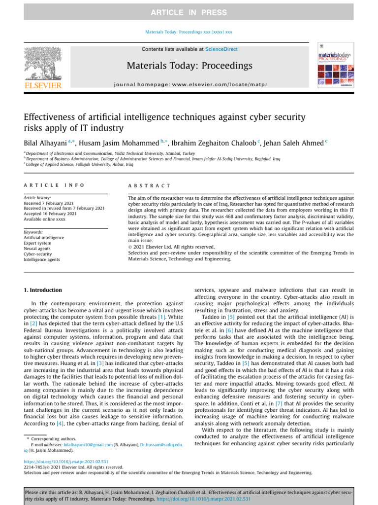 Effectiveness Of Artificial Intelligence Pdf Coefficient Of