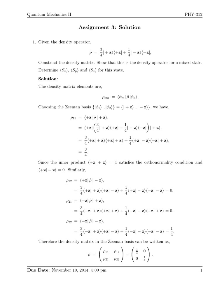 HW3 QM2 Solution1n | PDF | Mathematical Analysis | Mathematical Objects