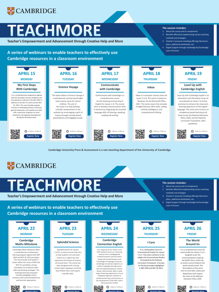 Teacher Empowerment Webinars by Cambridge | PDF | Teachers | Learning