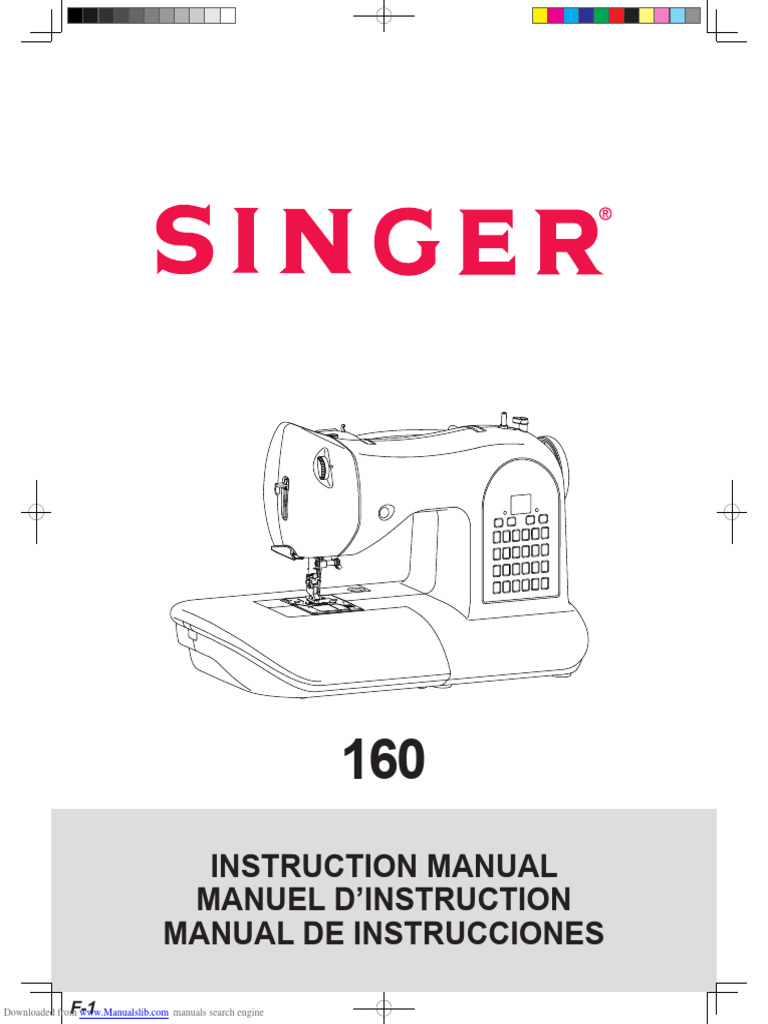 Singer 160 Sewing Machine Instruction Manual | PDF | Sewing Machine ...