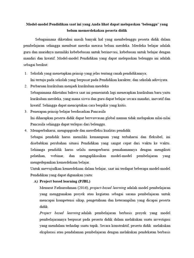 Model Pendidikan Topik 1 | PDF