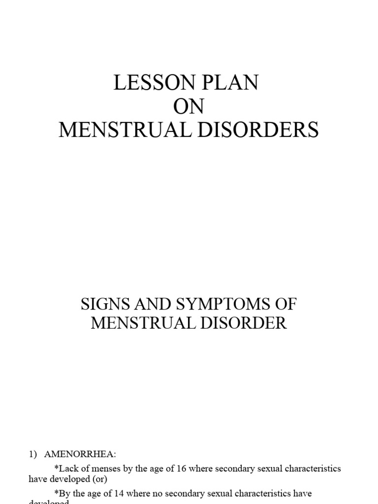 Menstrual Disorder | PDF