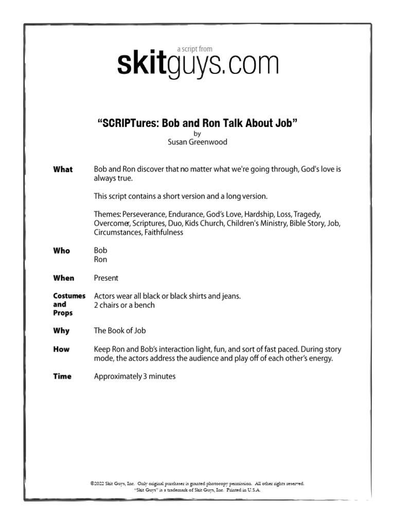 SCRIPTures Bob and Ron Talk About Job PV | PDF | Law