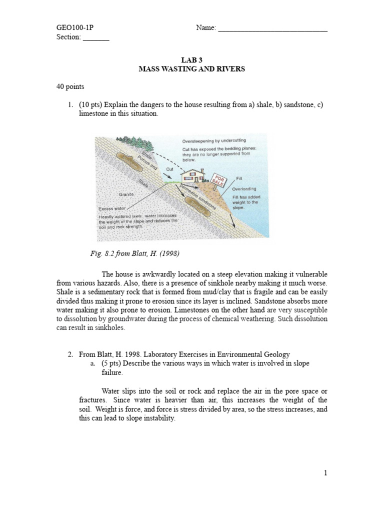 M2 Exercise 1 Mass Wasting and Rivers-Fernandez | PDF | Porosity ...