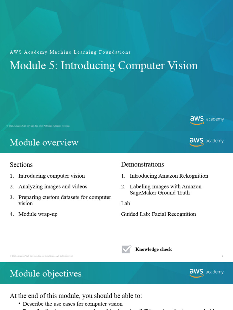 Module 5 Aws | PDF | Computer Vision | Amazon Web Services