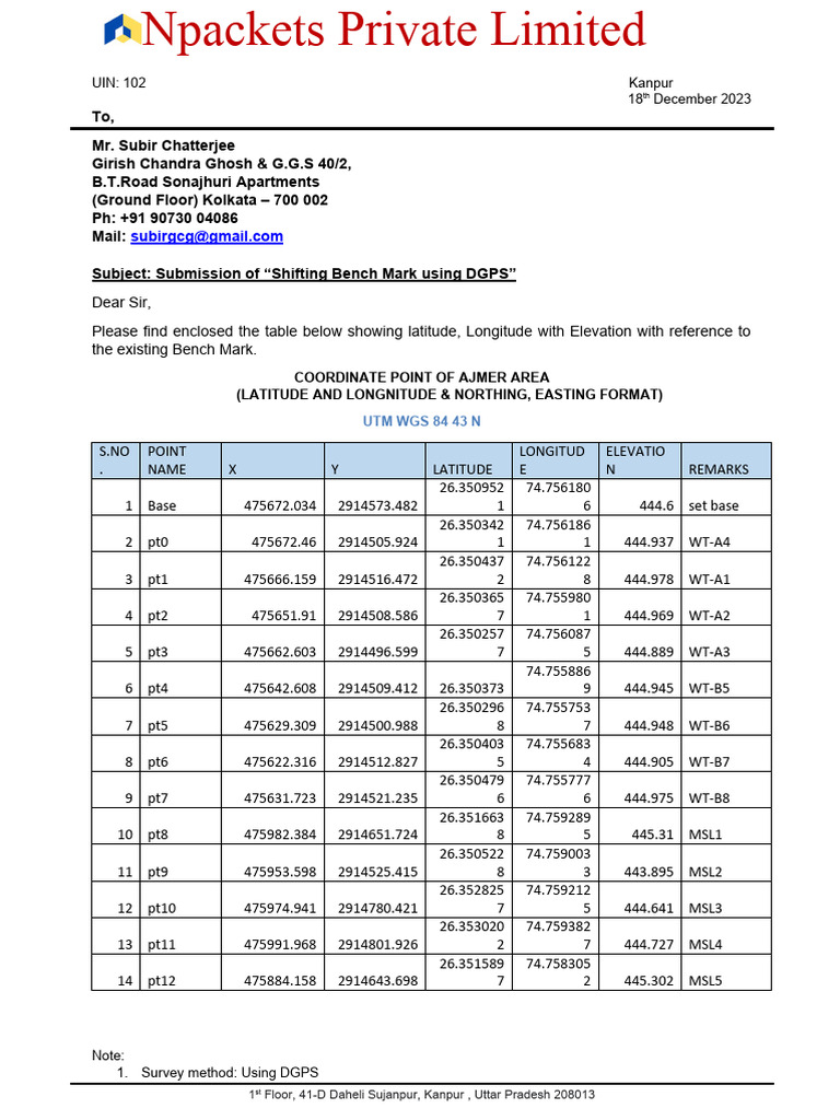 Ajmer BM Transfer With MSL Value Updated | PDF | Earth Sciences ...