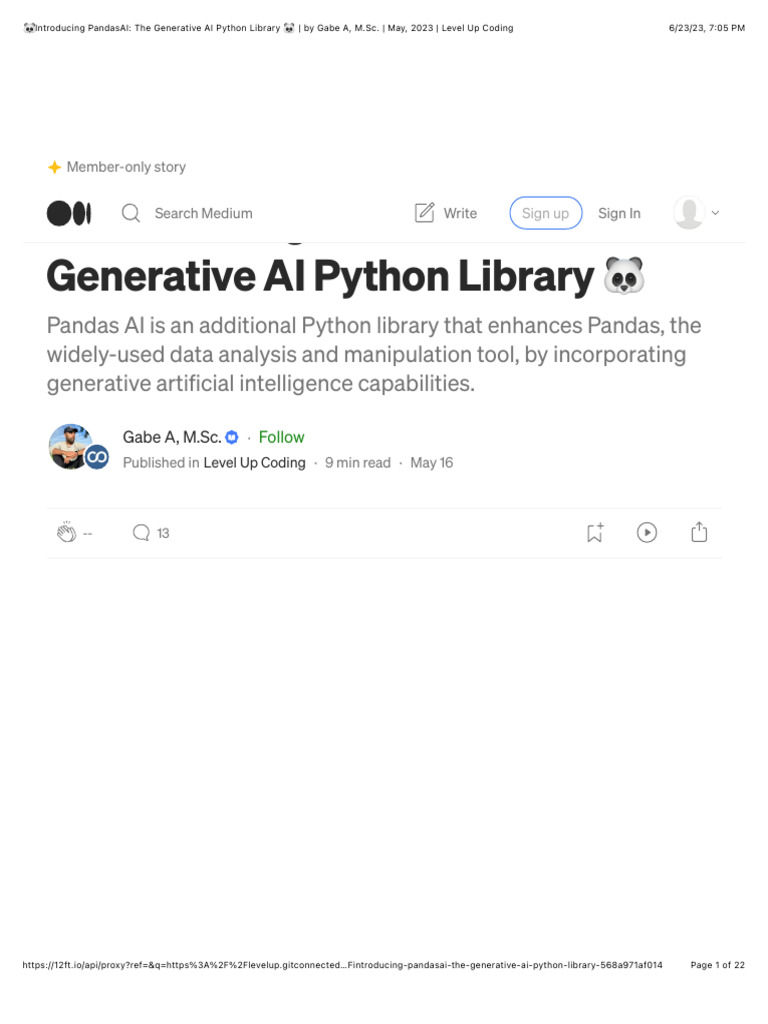 ?introducing PandasAI: The Generative AI Python Library ? - by Gabe A ...