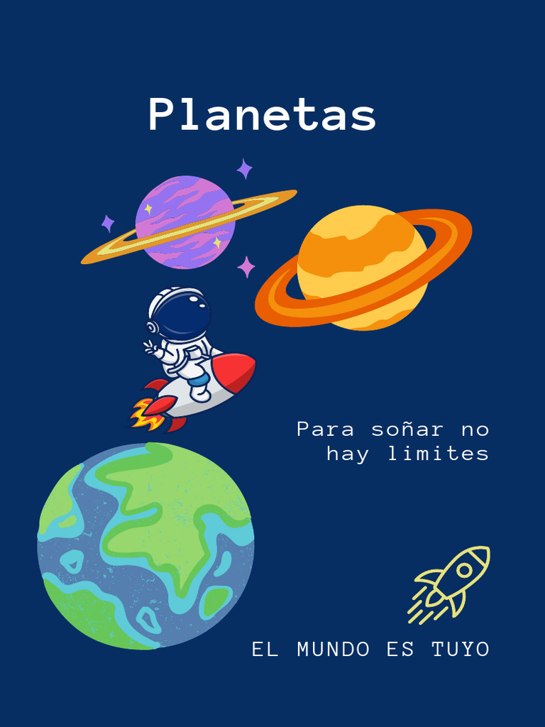 A4 Portada Planetas Infantil Azul | PDF | Planetas | Sistema solar