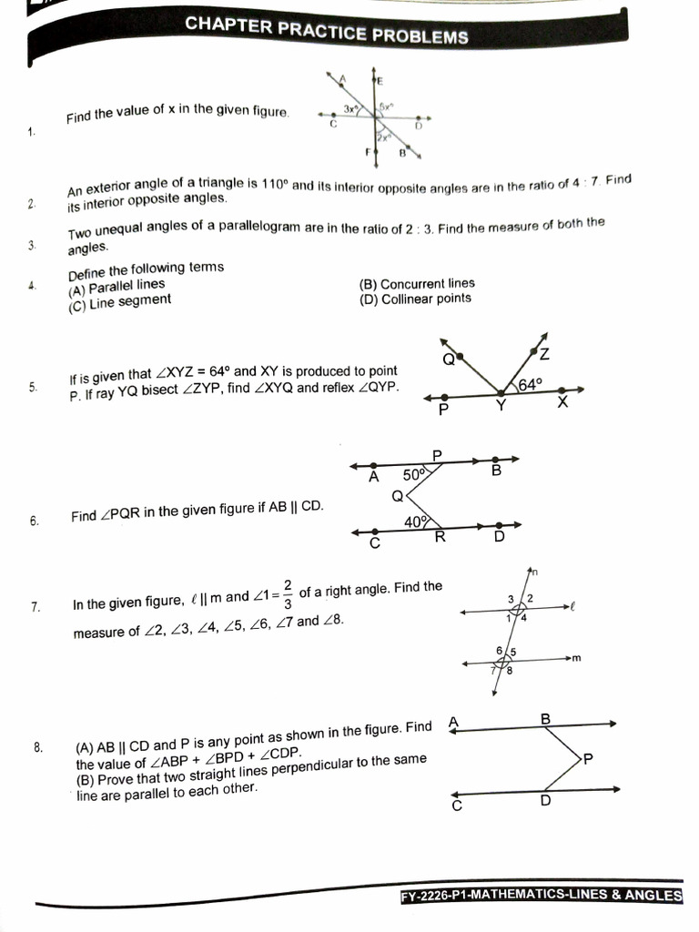 Lines and Angles | PDF | Geometric Shapes | Elementary Mathematics