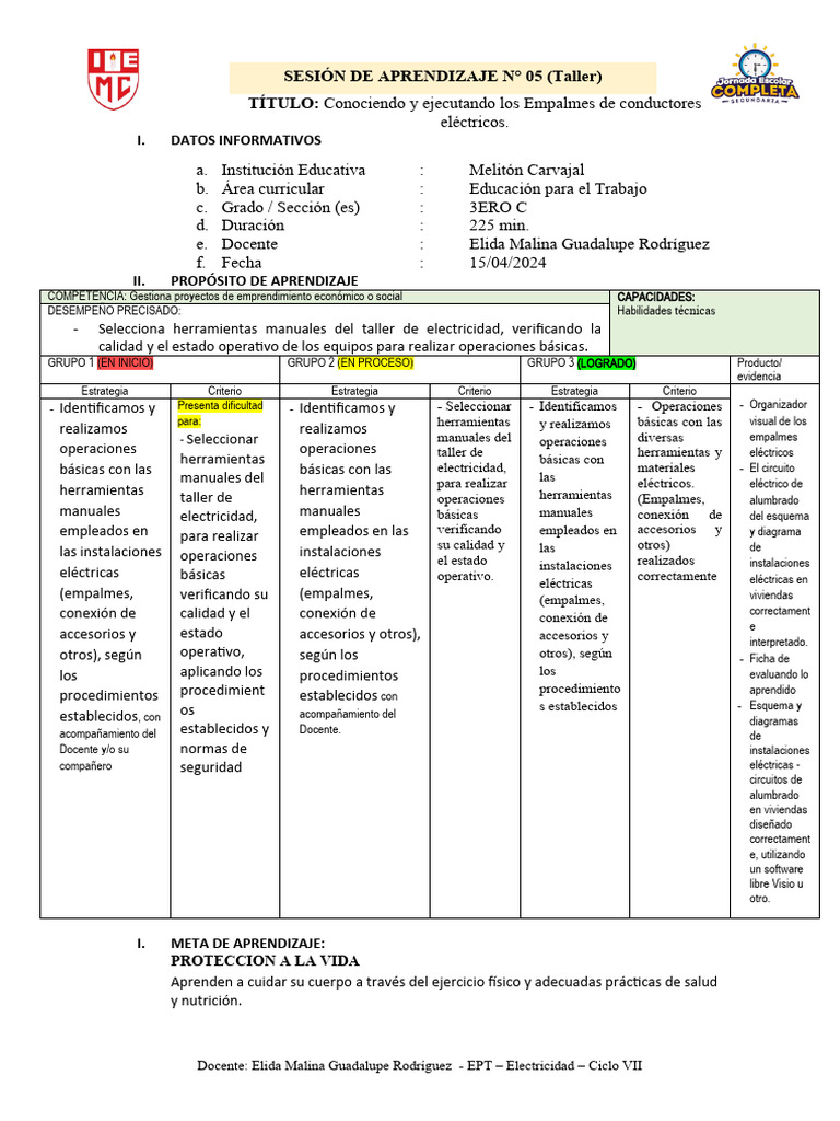 Sesion 5 de 3ero C | PDF | Evaluación | Aprendizaje