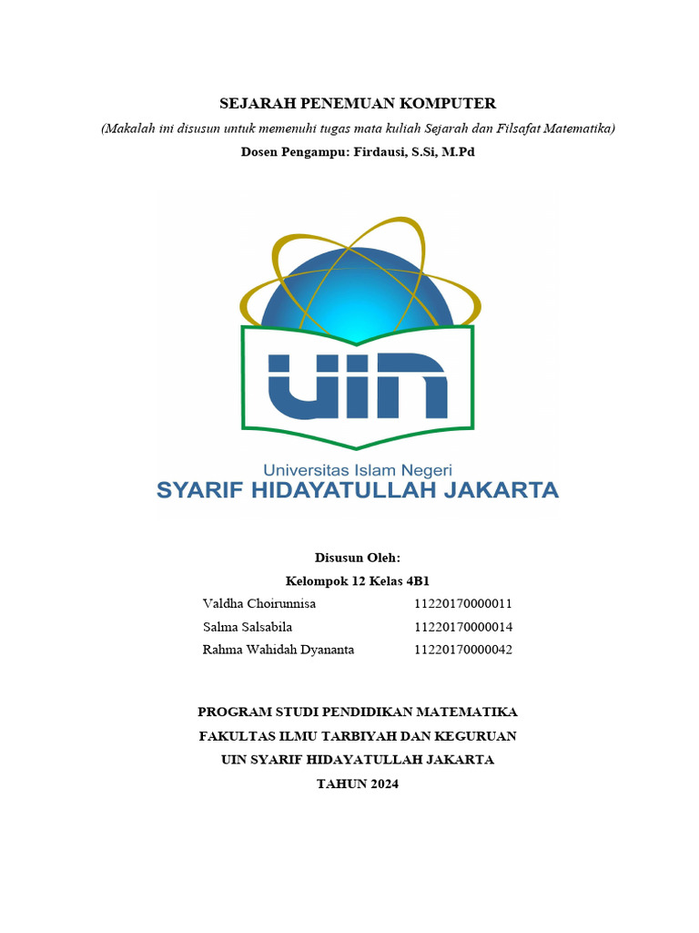 Makalah Sejarah Dan Filsafat Matematika | PDF | Integrated Circuit ... Makalah Sejarah Dan Filsafat Matematika | PDF | Integrated Circuit ...