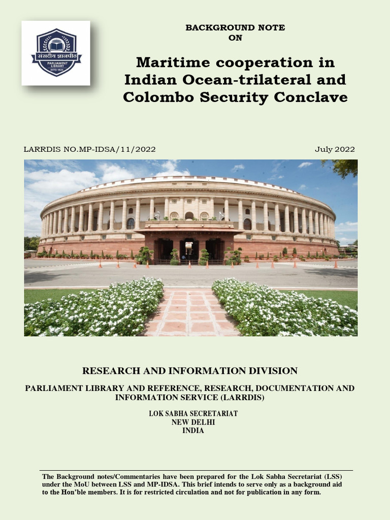 Maritime Cooperation in Indian Ocean - Colombo Security Conclave | PDF ...