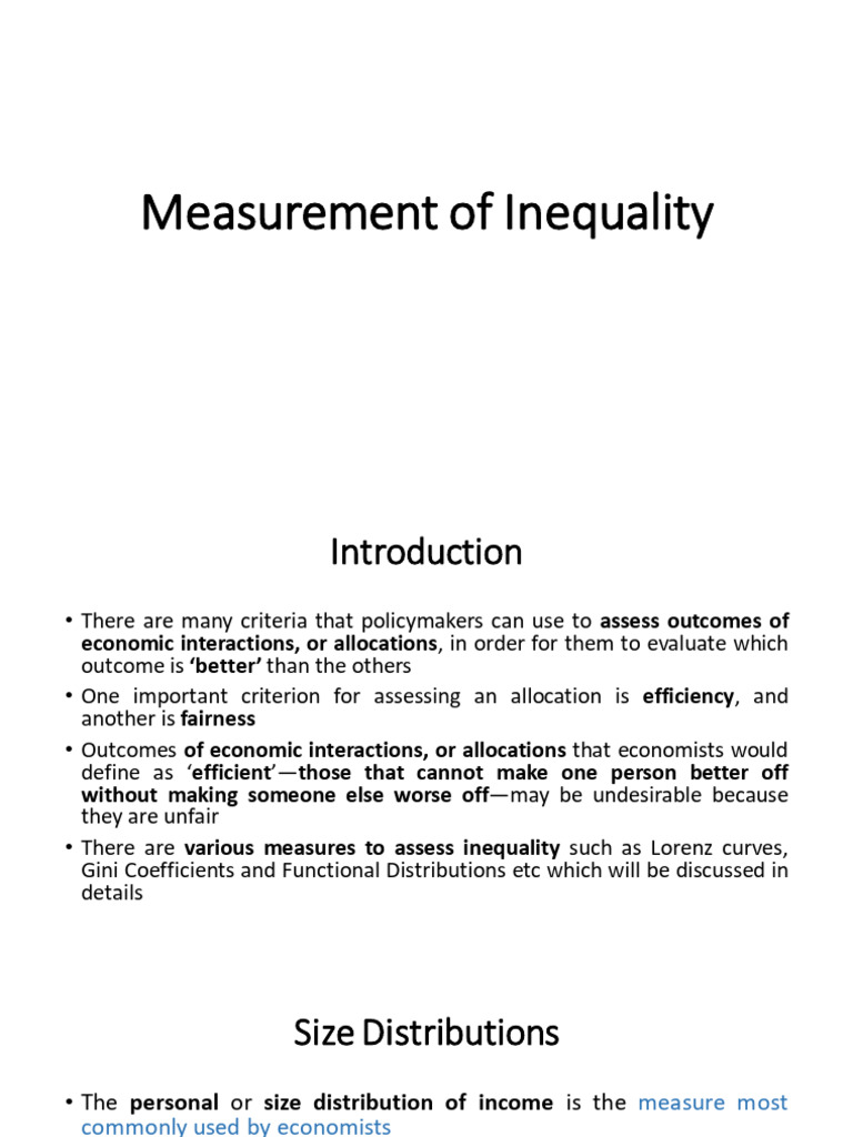 Unit 6 Measuring Inequality | PDF | Labour Economics | Gini Coefficient