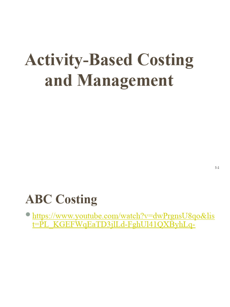 ABC Costing | PDF | Economies | Business Economics