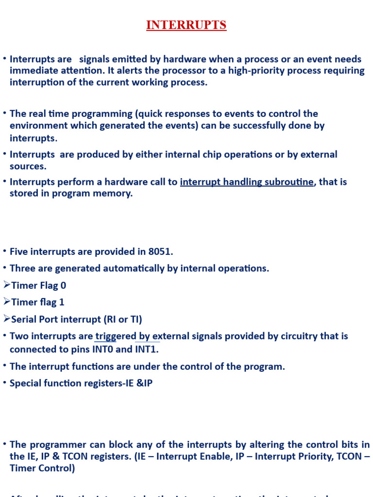 INTERRUPTS | PDF | Integrated Circuit | Central Processing Unit INTERRUPTS | PDF | Integrated Circuit | Central Processing Unit