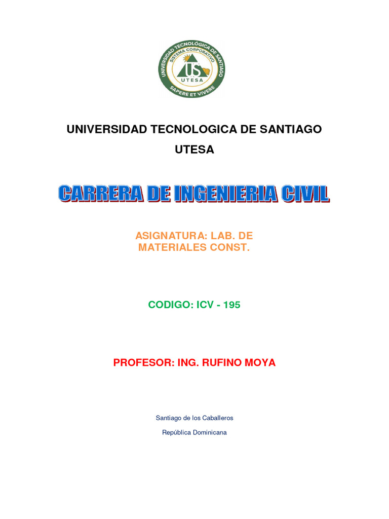 1er Parcial Lab. Materiales Const 2 | PDF | Bienes raíces | Science