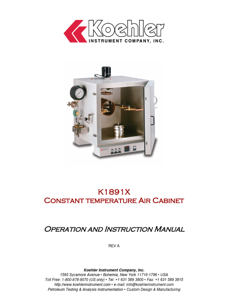 K18910, K18919 - Constant Temp Air Cabinet - Operation Manual | PDF ...