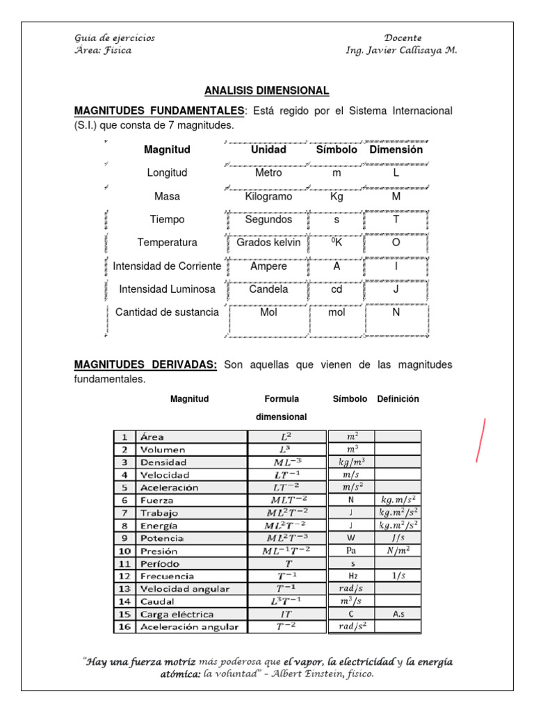 2. Analisis Dimensional | PDF | Masa | Fuerza