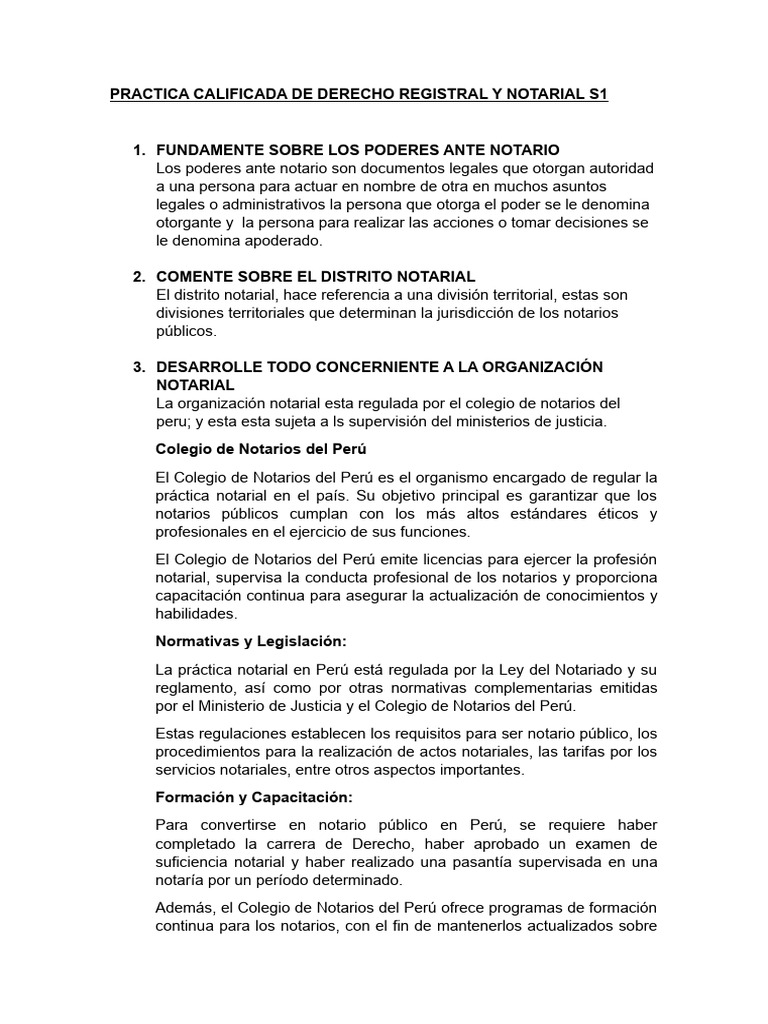 Practica Calificada de Derecho Registral y Notarial S1 | PDF | Gobierno ... Practica Calificada de Derecho Registral y Notarial S1 | PDF | Gobierno ...