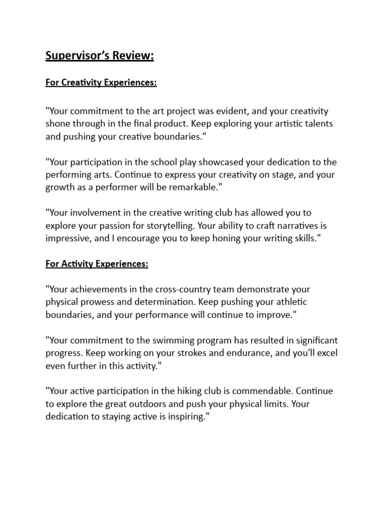 CAS Comments 2024 | PDF | Creativity | Learning