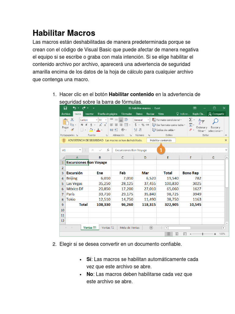 Habilitar Macros EXTENDIDO 040323 | PDF | Macro (informática) | Ciencias de la Computación