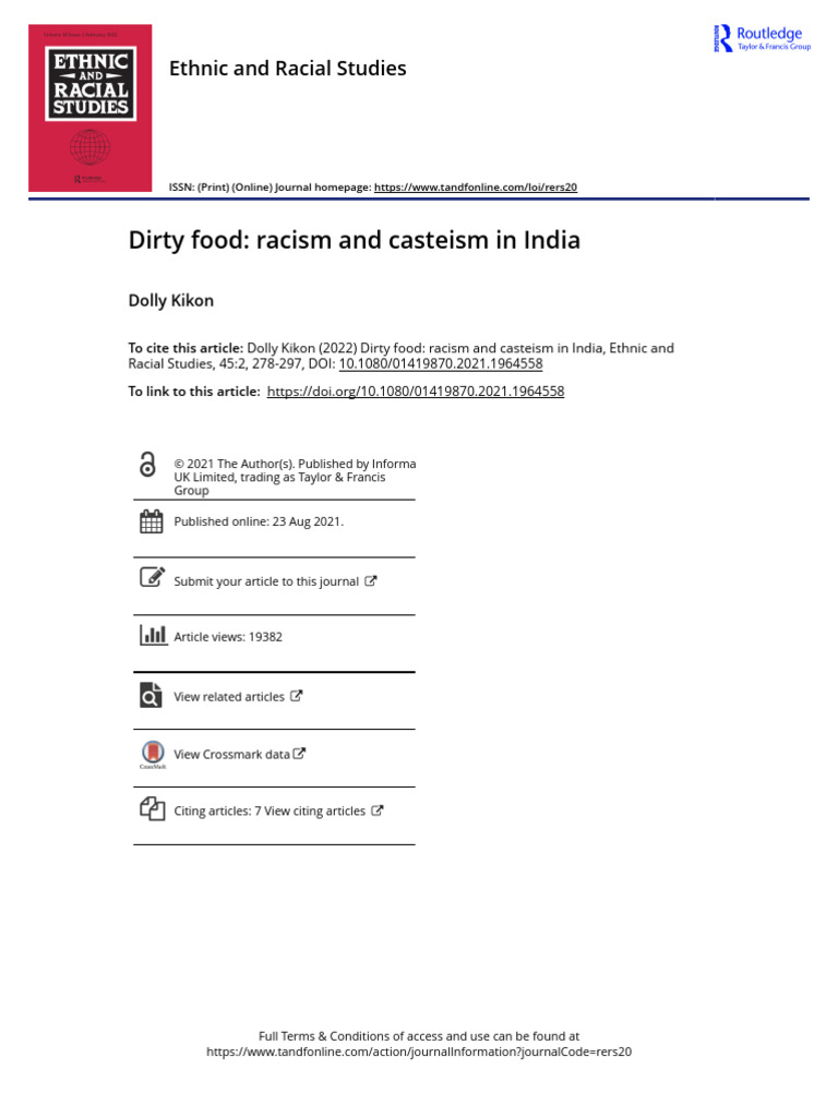 Dirty Food Racism and Casteism in India | PDF | Caste | Racism