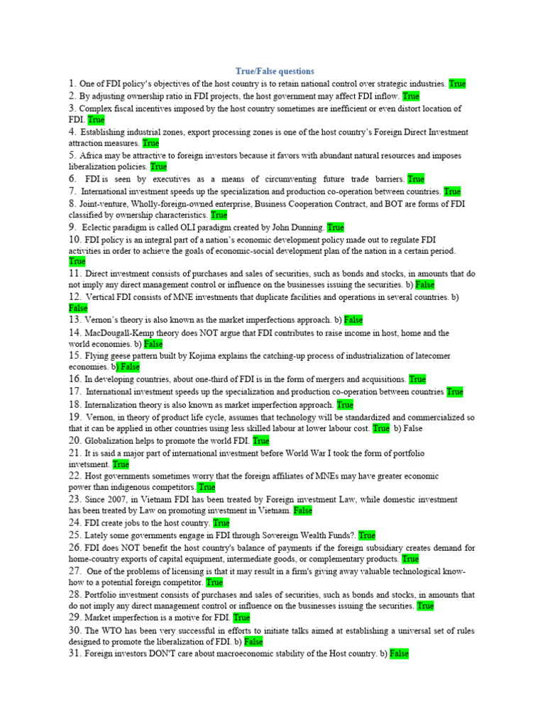 Foreign Direct Investment Insights | PDF | Foreign Direct Investment | Taxes